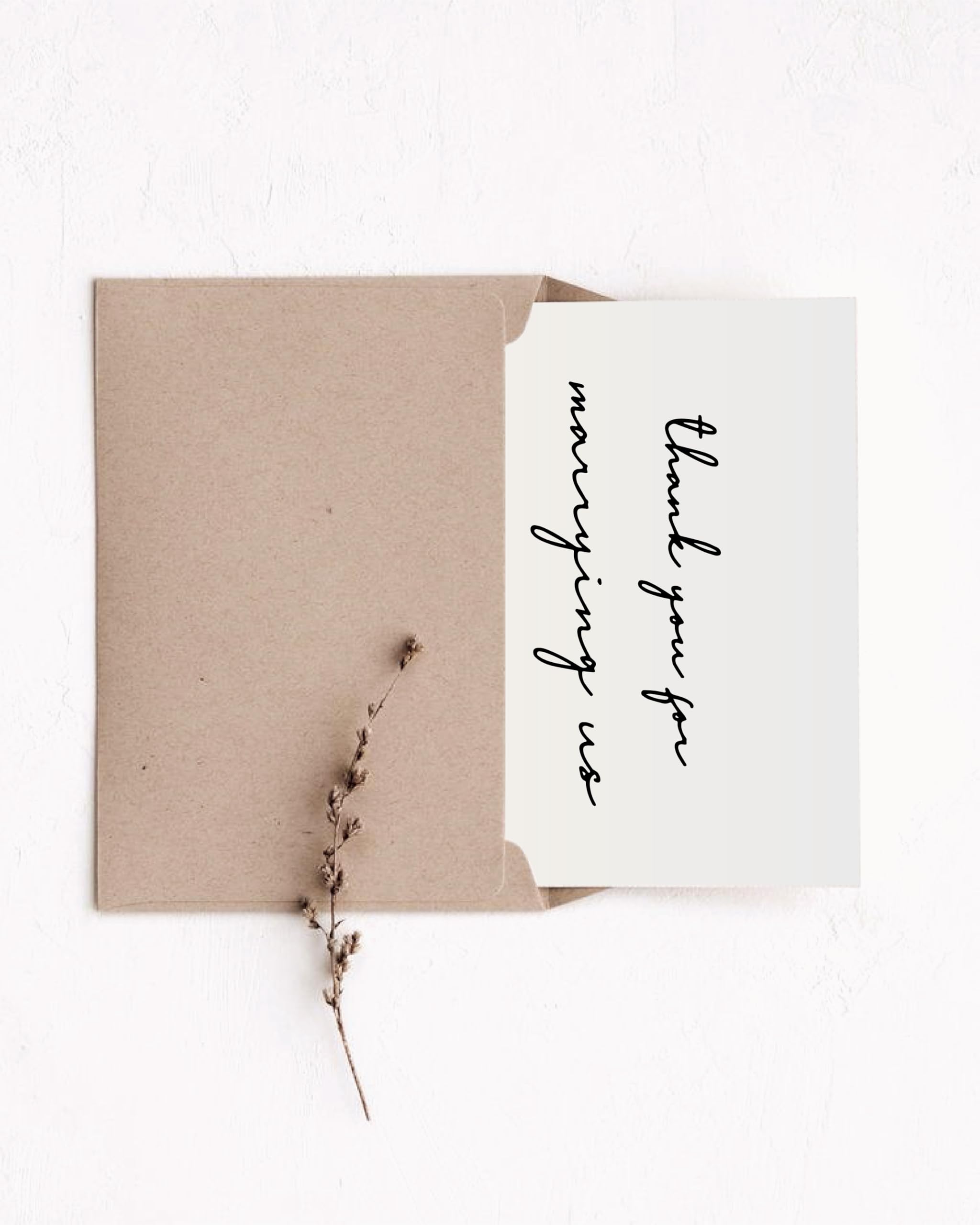 WeddingGiftsWedding 6 Pieces Wedding Day Card, Thank You for Marrying Us, Thank You Card for Officiant, Priest, Minister, Judge, Pastor Gifts. (Thank You B)