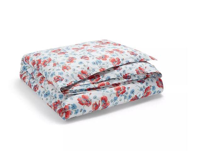Lauren Ralph Lauren Kylah Blue Red Floral Full Queen 3 pc Comforter Set Shams