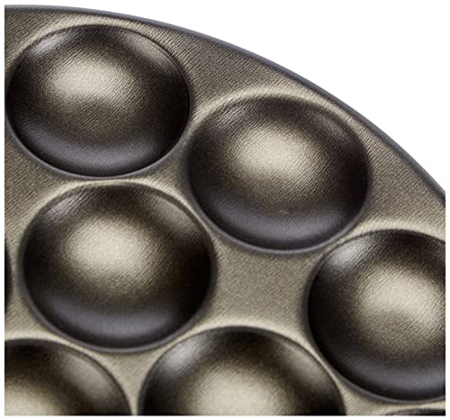 patisse Poffertjes Pan Set with Recipes Mixing Bottle and Reeds, Aluminium, Black, 25 cm 6 Units