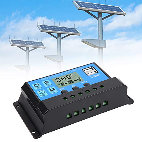 Solar Charge Controller 40A Automatic PWM LCD Solar Charging Regulator PV System Connection with Dual USB Output
