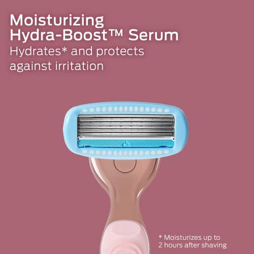 Schick Hydro Silk Moisturizing Razor for women, with premium Rose Gold Metal handle and 9 Cartridge Refills