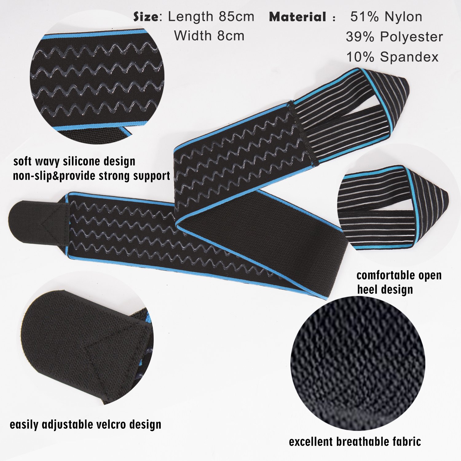 LOKEP Ankle Brace Breathable Ankle Support Adjustable Ankle Stabilizer with Compression Wrap Support, Suitable for Men & Women, Sports -One Size Fits All(Blue)