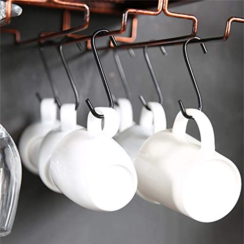 Wine Bottle Rack Wall Mounted Metal Wine Glass Holder Bar Hanging Wall Goblets Stemware Rack, Champagne Drink Storage Racks Display Shelf (Bronze) (Size : 60×25cm(24×10inch))