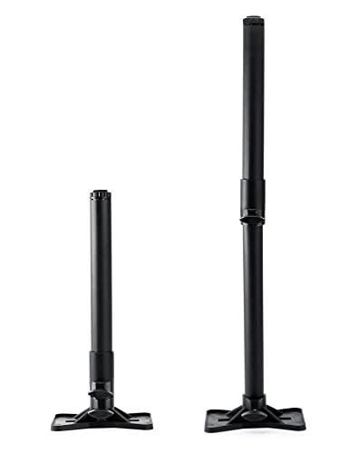 QWORK Undermount Sink Brackets Kit, 2 Pack Steel Undercounter Sink Stand Adjustable Support Sink Leg, Sink Repair Bracket Kit, for Kitchen and Bathroom (17.7-30.3"), Black