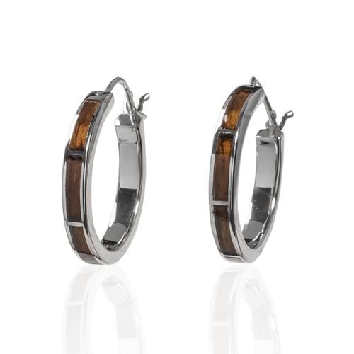 KOA WOOD HOOP EARRINGS