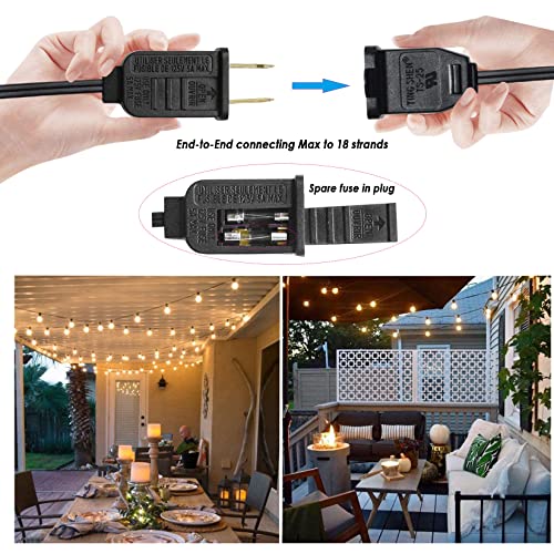 Skeerei Outdoor String Lights Waterproof Patio Lights 200FT with 100+4 Shatterproof G40 LED Edison Lights,Outdoor Hanging Lights for Party Backyard Gazebo Pegola Cafe, 2Pack x 100ft