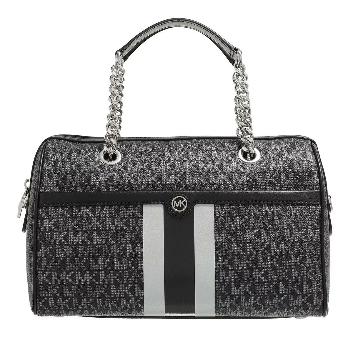 Michael Kors Blaire Medium Duffel Satchel Black/Silver One Size