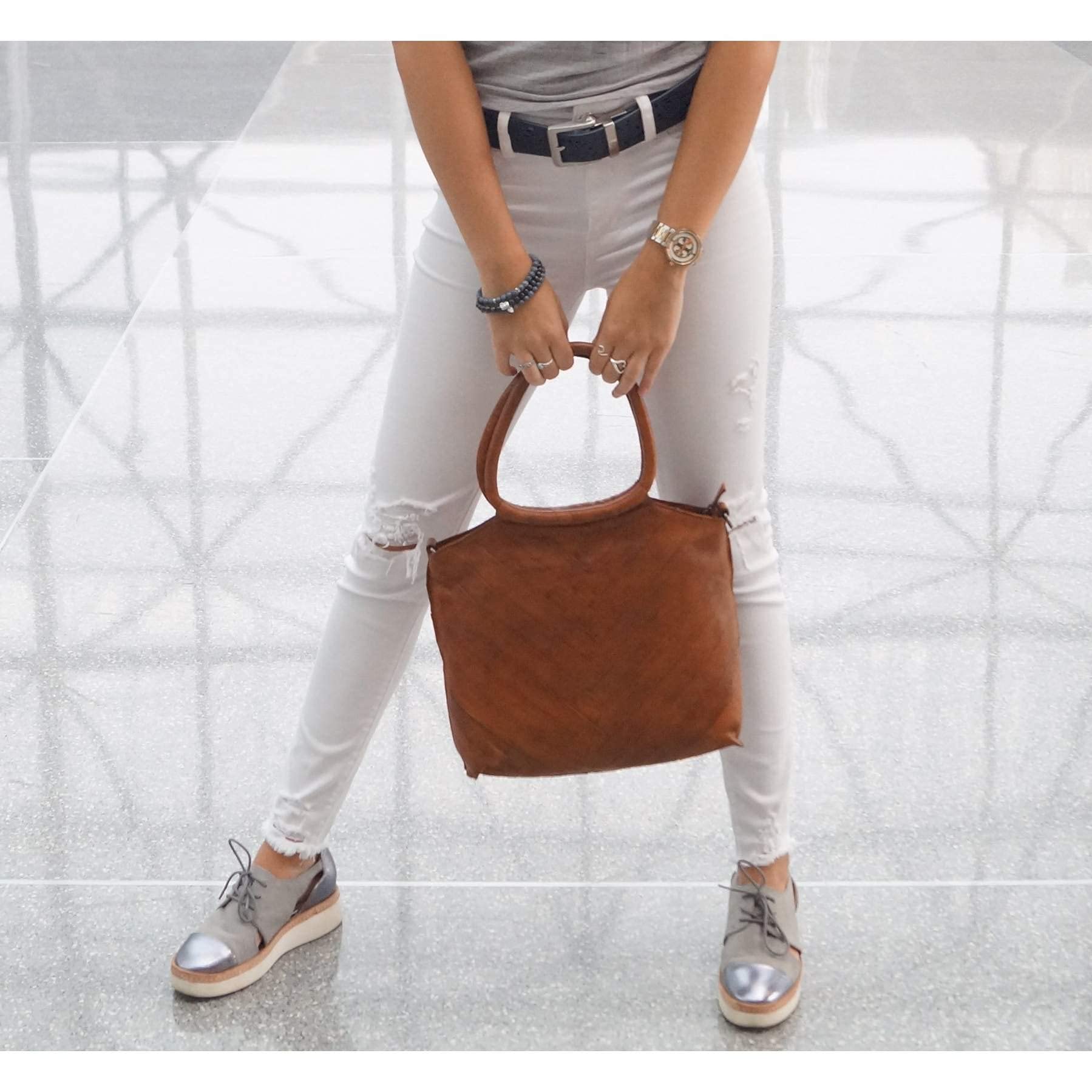 Latico Leathers Dalton Handbag Tote in Black - Made From 100% Genuine Authentic Leather Handcrafted by Artisans