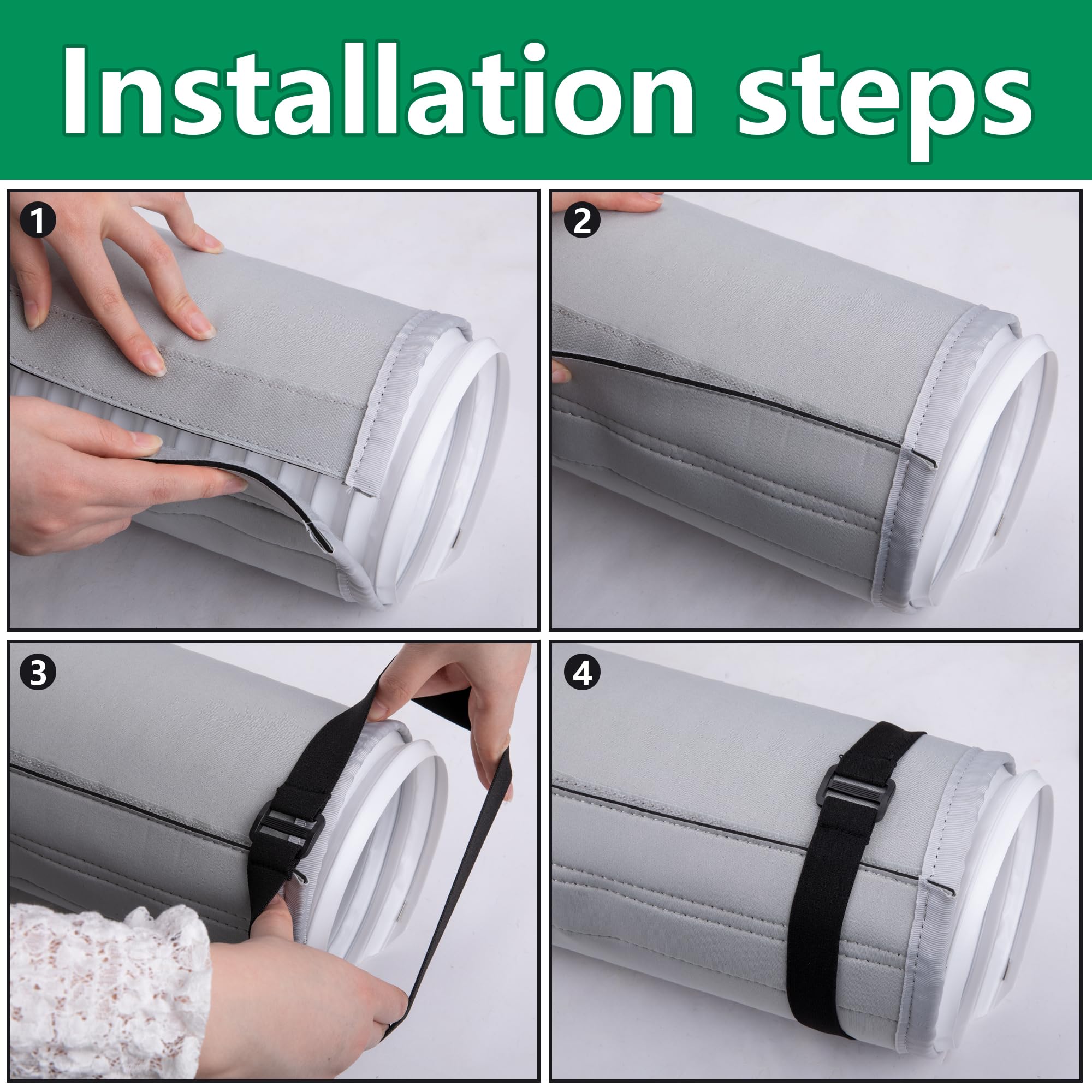 RunNico Portable AC Hose Cover, Thick Air Conditioner Hose Wrap,Insulated Hoses Duct Vent Cover, AC Hose Insulation Sleeve for 5" & 5.9" Diameter Exhaust Hoses Tube