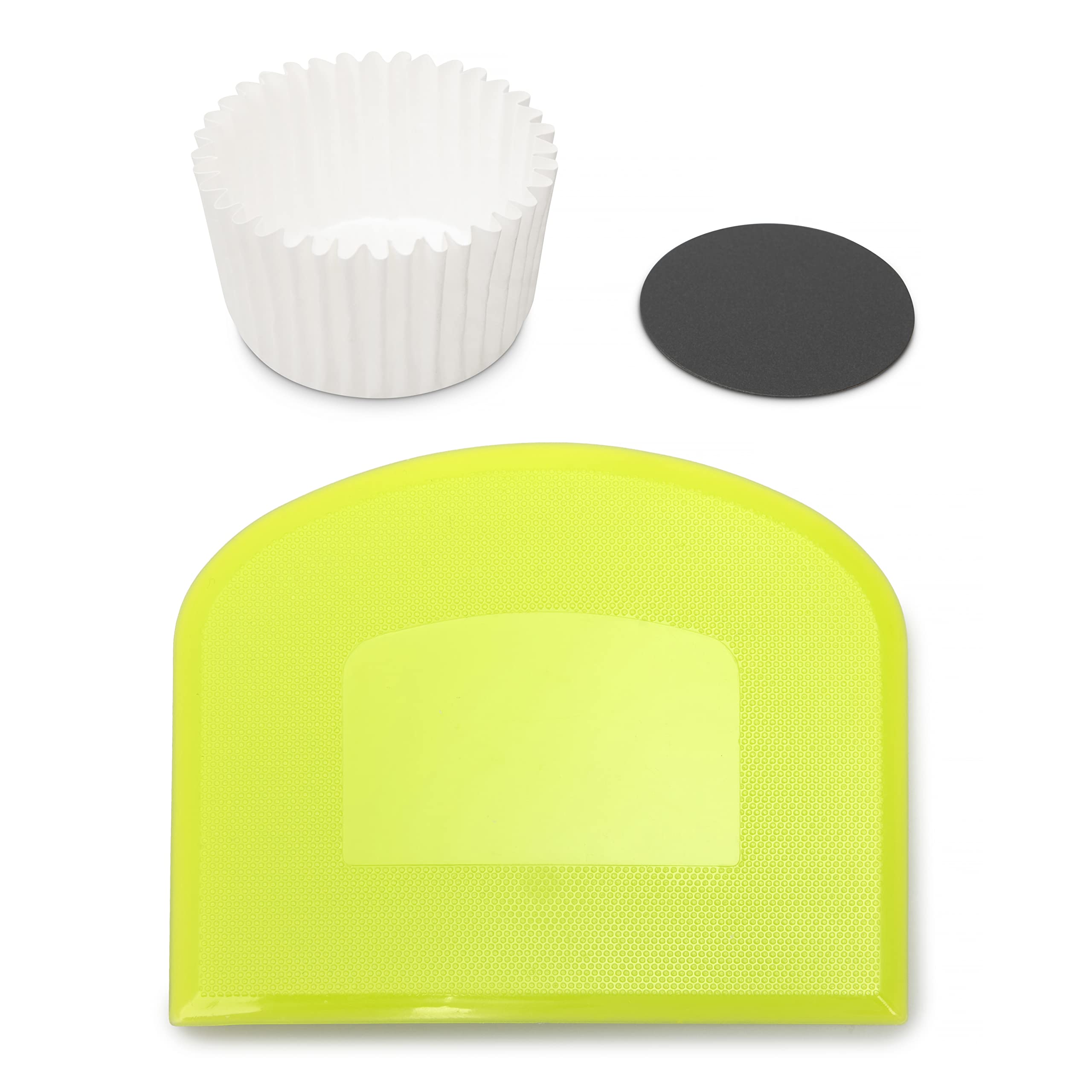 MAGENTA SPIRIT Mini Cheesecake pan - 12 Cavity Mini Muffin Pan with Removable Bottoms - Complete with Cupcake Liners and Plastic Bowl Scraper