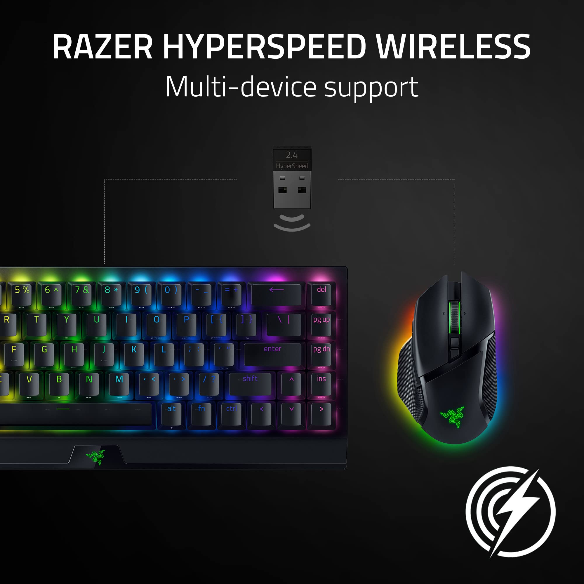Razer Basilisk V3 Pro Customizable Wireless Gaming Mouse: Fast Optical Switches Gen-3 - HyperScroll Tilt Wheel - Chroma RGB - 11 Programmable Buttons - Focus Pro 30K Sensor - Classic Black
