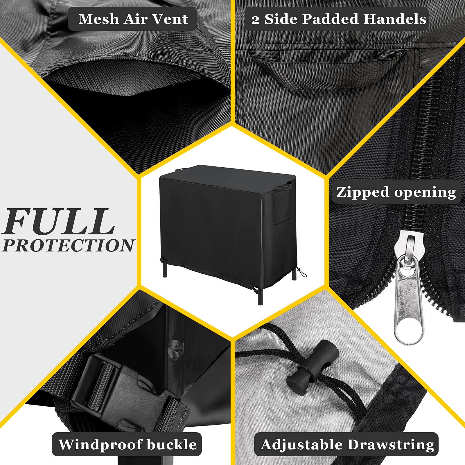 SELUGOVE Waterproof 2-Burner Camp Stove Cover 420D Oxford Fabric Thick Black for Camp Chefs EX60LW EX280LW PRO60Xetc.14" And 16" Double Burner System - 34" L × 16" W × 21" H
