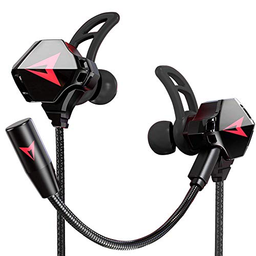 KASOTT Battle Buds Pro in-Ear Gaming Headset with Dual Microphone, Mute and Volume Control, Gaming Earphones Wired for Mobile Gaming, Nintendo Switch, Xbox One, PS, PC