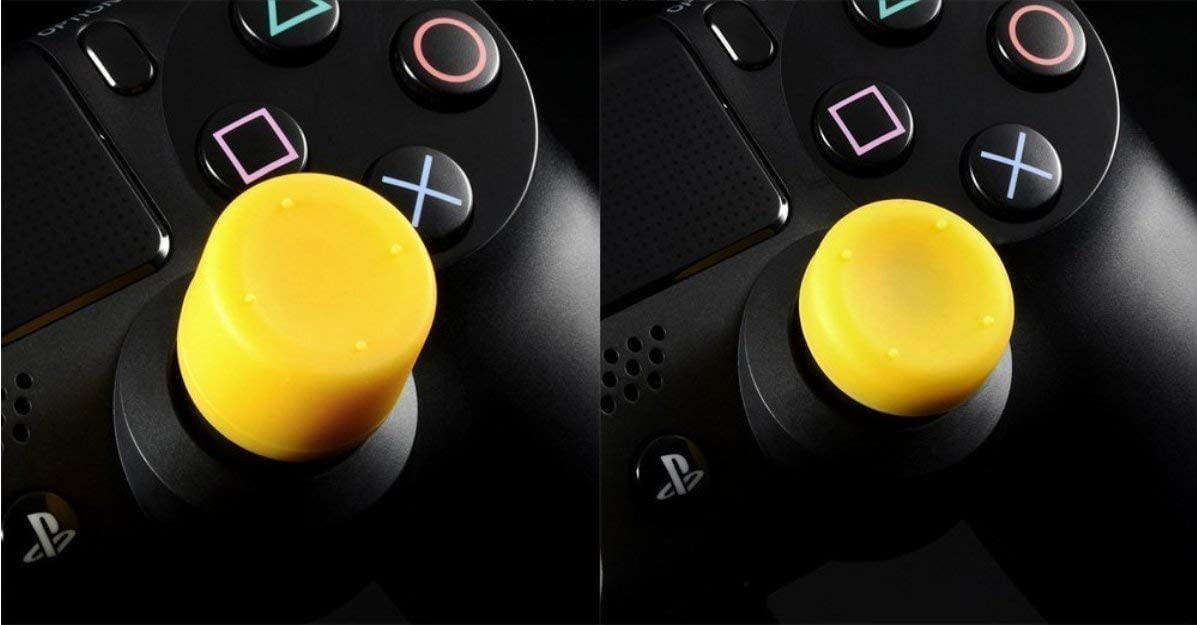 Rymfry Analog Thumb Stick Grips Cap Silicone Thumbsticks Joystick Cap Cover for PS4 PS3 PS2 Switch Pro Xbox one Xbox 360 Wii U Controller - Yellow