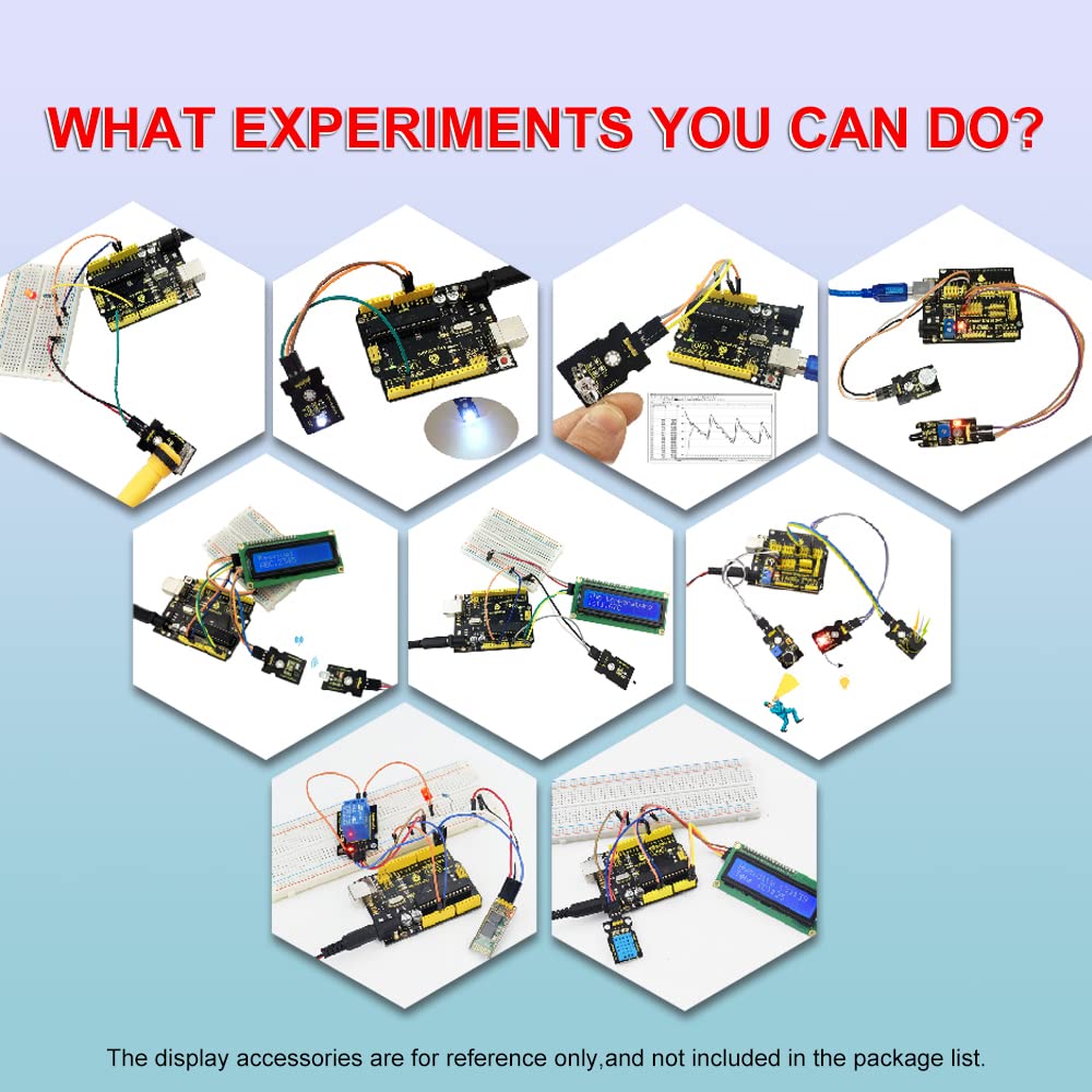 KEYESTUDIO 37 Sensors Modules Starter Kit for Arduino Raspberry Pi Compatible, Programming Sensors Electronics Kit for Beginners