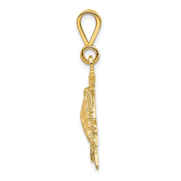 IceCarats 10K Yellow Gold Sea Turtle Necklace Charm Pendant 32mm x 21mm Only