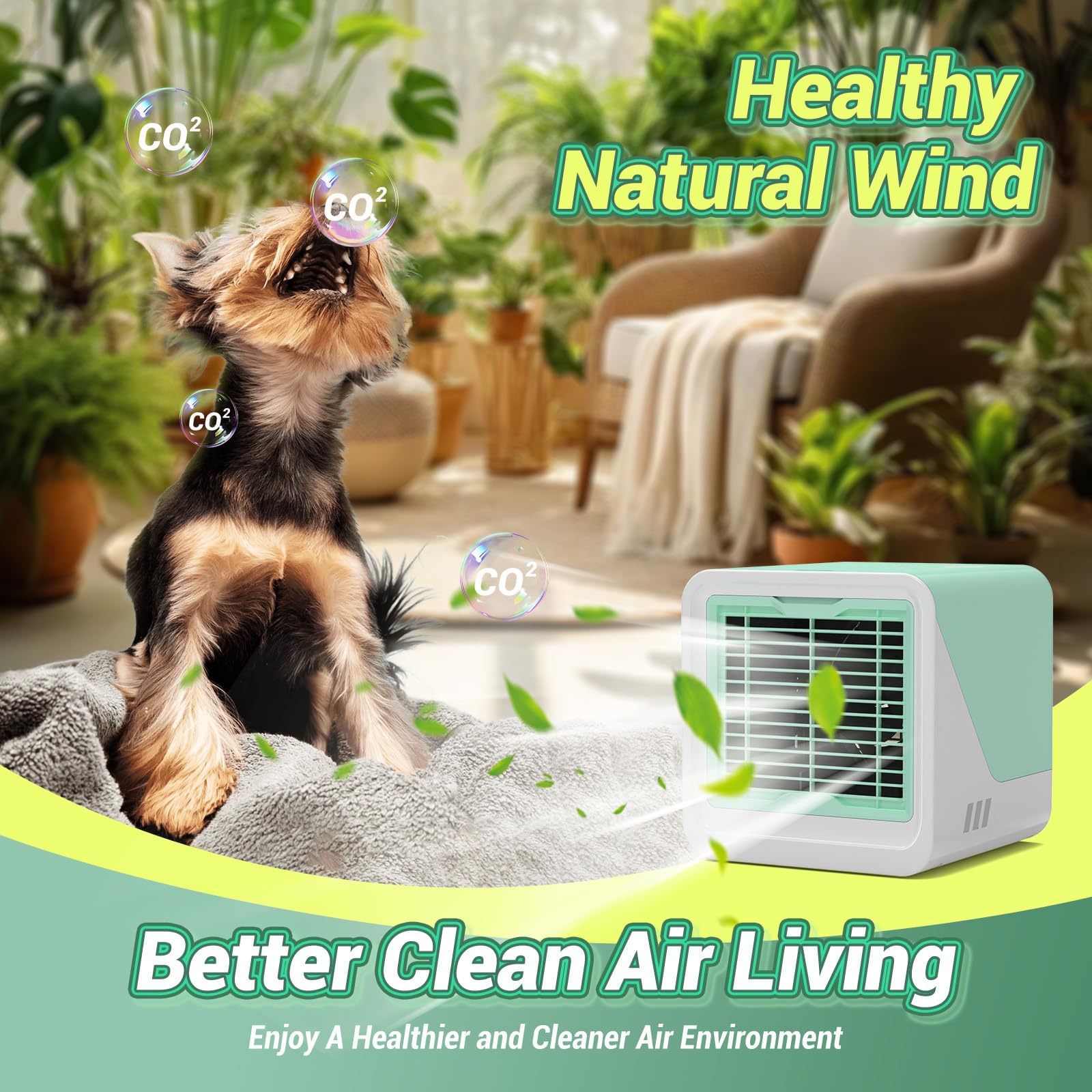 Portable Air Conditioners, 3-Speed Personal Air Conditioner, 500ml Tank AC Unit Cooling Fan,USB Air Cooler 7-Color NightLight,Quiet Mini Air Conditioner Humidifier with Handle for OfficeCarCampingTent