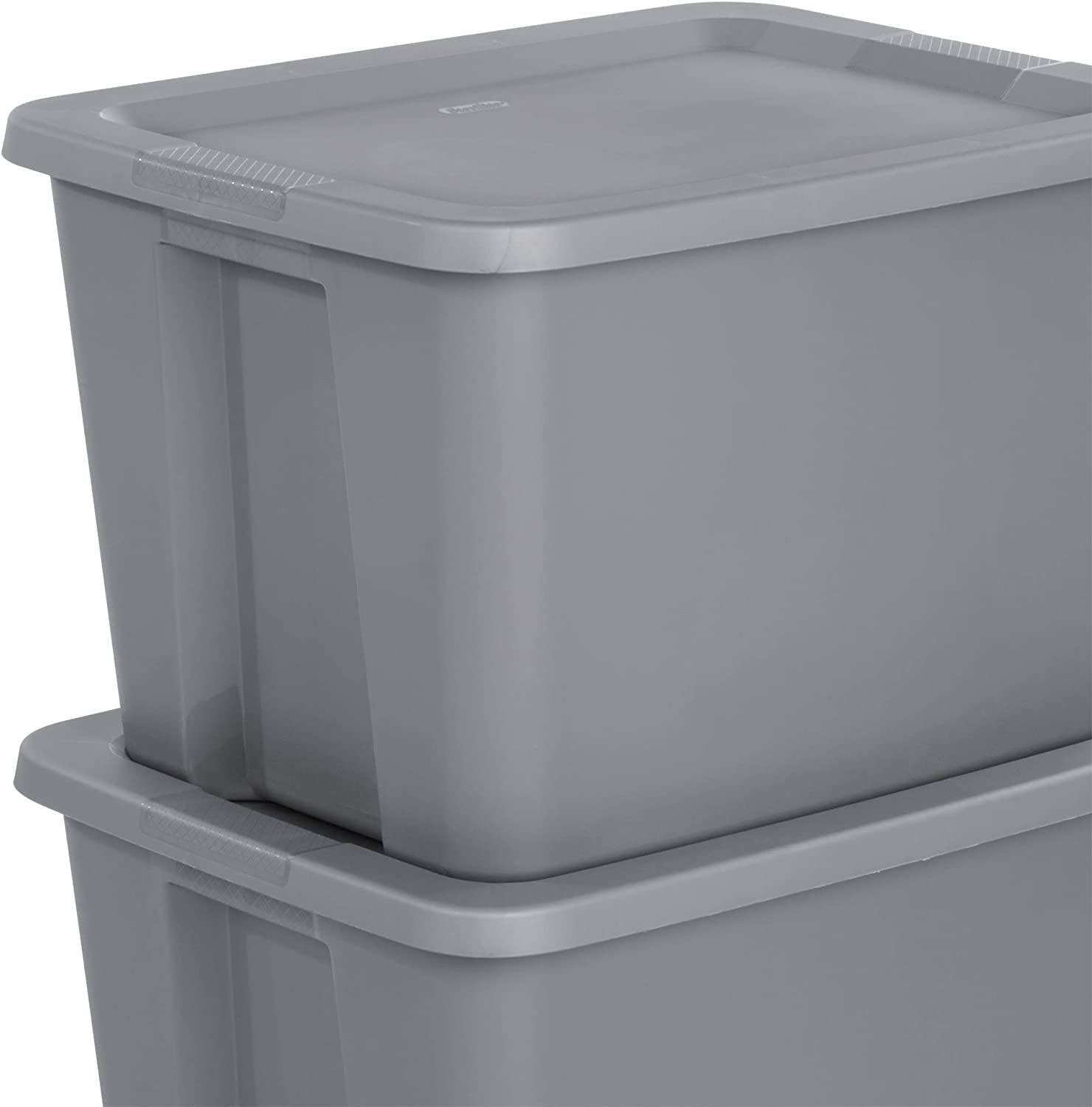ONECAM 18 Gallon Plastic Storage Tote Box,Storage Bin Tote Organizing Container With Durable Lid, Stackable and Nestable Snap Lid Plastic Storage Bin,Gray,Set of 8