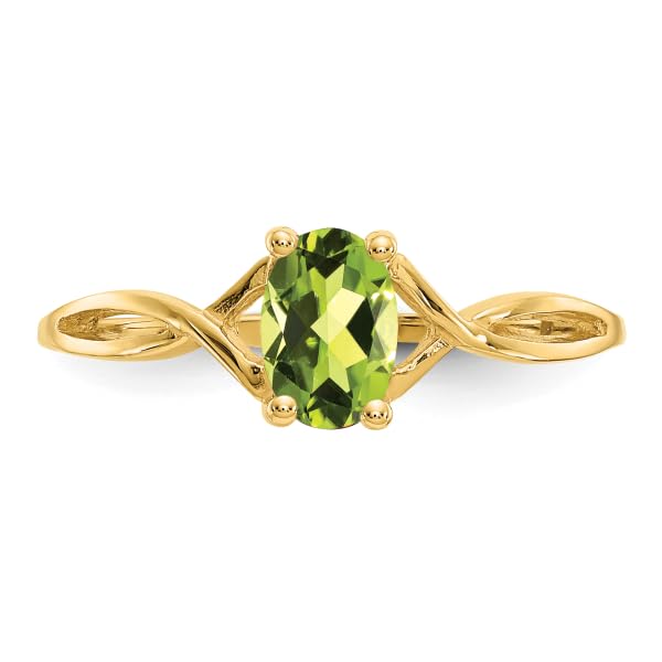 IceCarats 10K Yellow Gold Green Peridot Ring Gemstone Band August Birthstone Jewelry Size 7.00