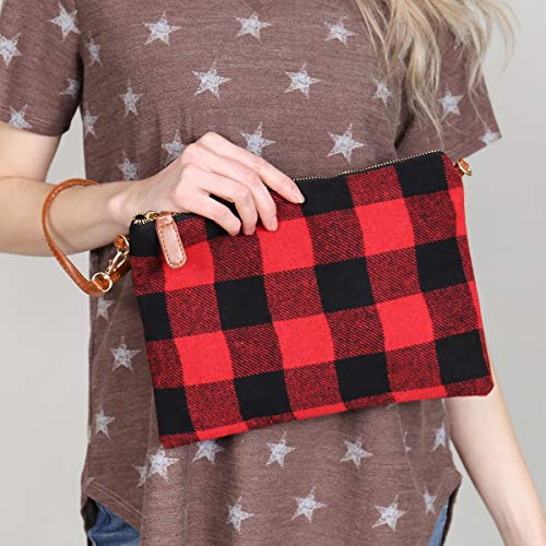Plush Eco Clutch Flat Pouch Purse - Travel Convertible Bag Shoulder Crossbody Strap (Crochet Straw Crossbody Pouch - Light Brown)
