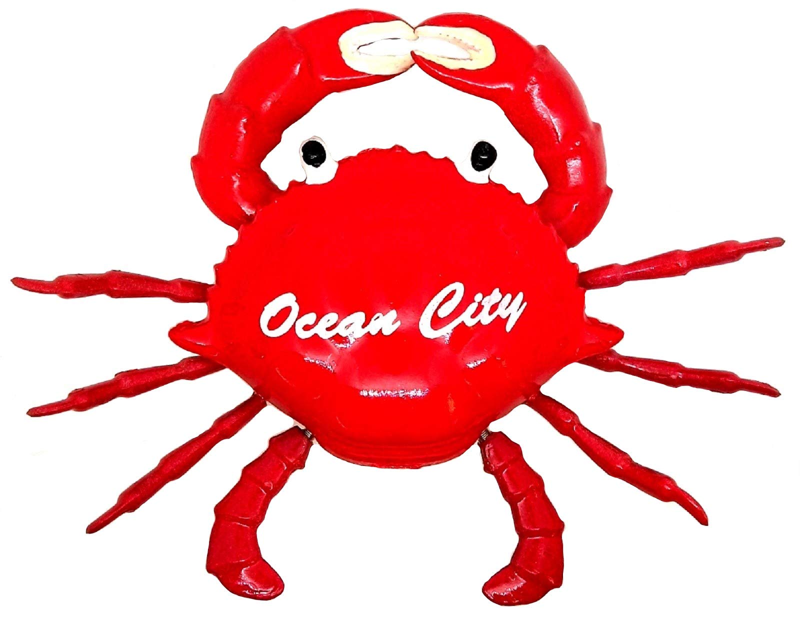 Ocean City Maryland Crab with Googly Eyes Ceramic Fridge Magnet