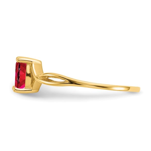 IceCarats 10K Yellow Gold Red Ruby Ring Gemstone Band July Birthstone Jewelry Size 7.00