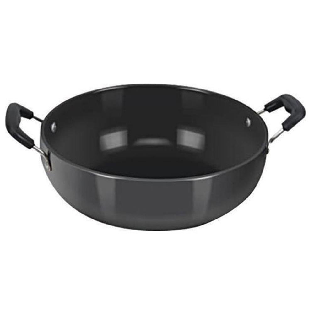 Sahishnu Online And Marketing Hindalco Aluminium Hard Anodized Thickness 3 mm Size No 12, Aluminium Kadai
