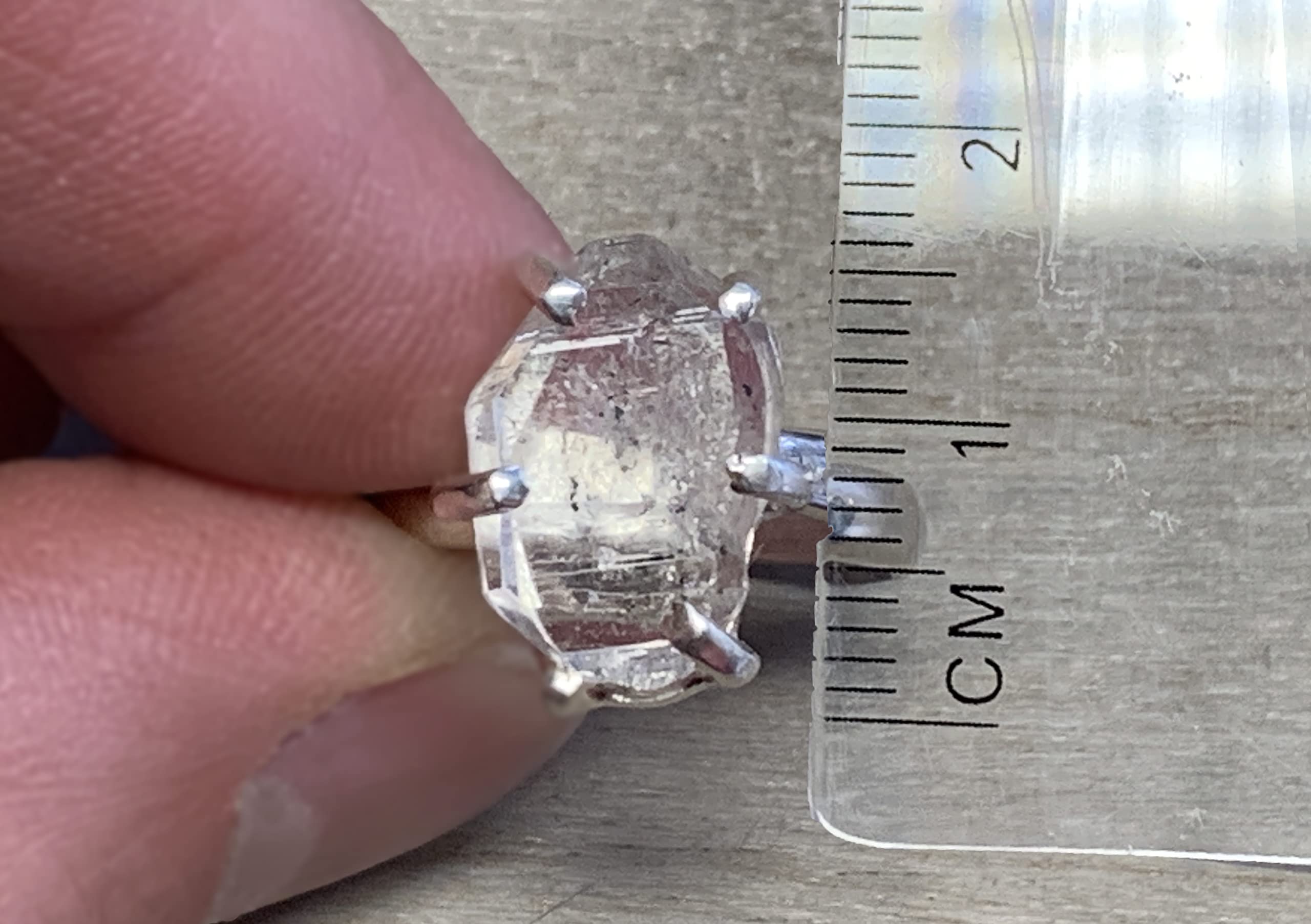 Rocks2Rings Raw Herkimer Diamond Quartz Ring Sterling Silver Jewelry April Birthstone Perfectly Adjustable High Energy Vibration Amplifying Transformation Dreams Third Eye Chakras (7)