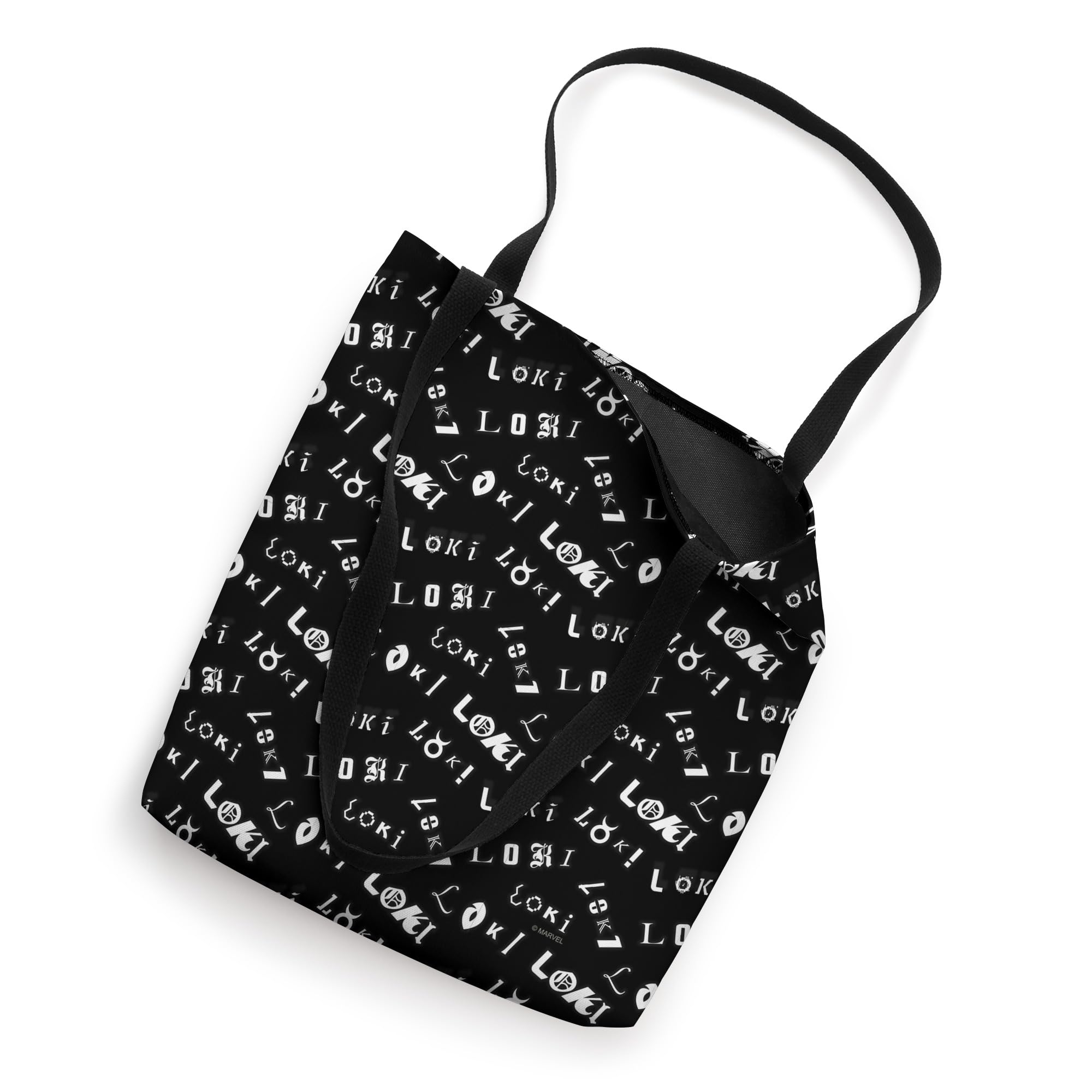 Marvel Loki Disney+ Pattern Black Tote Bag