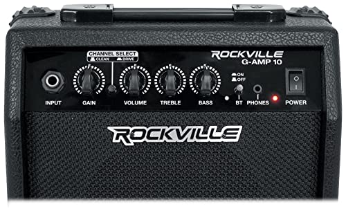 Rockville G-AMP 10w Guitar Amplifier Amp w/Bluetooth+Clean/Distortion+Headphones