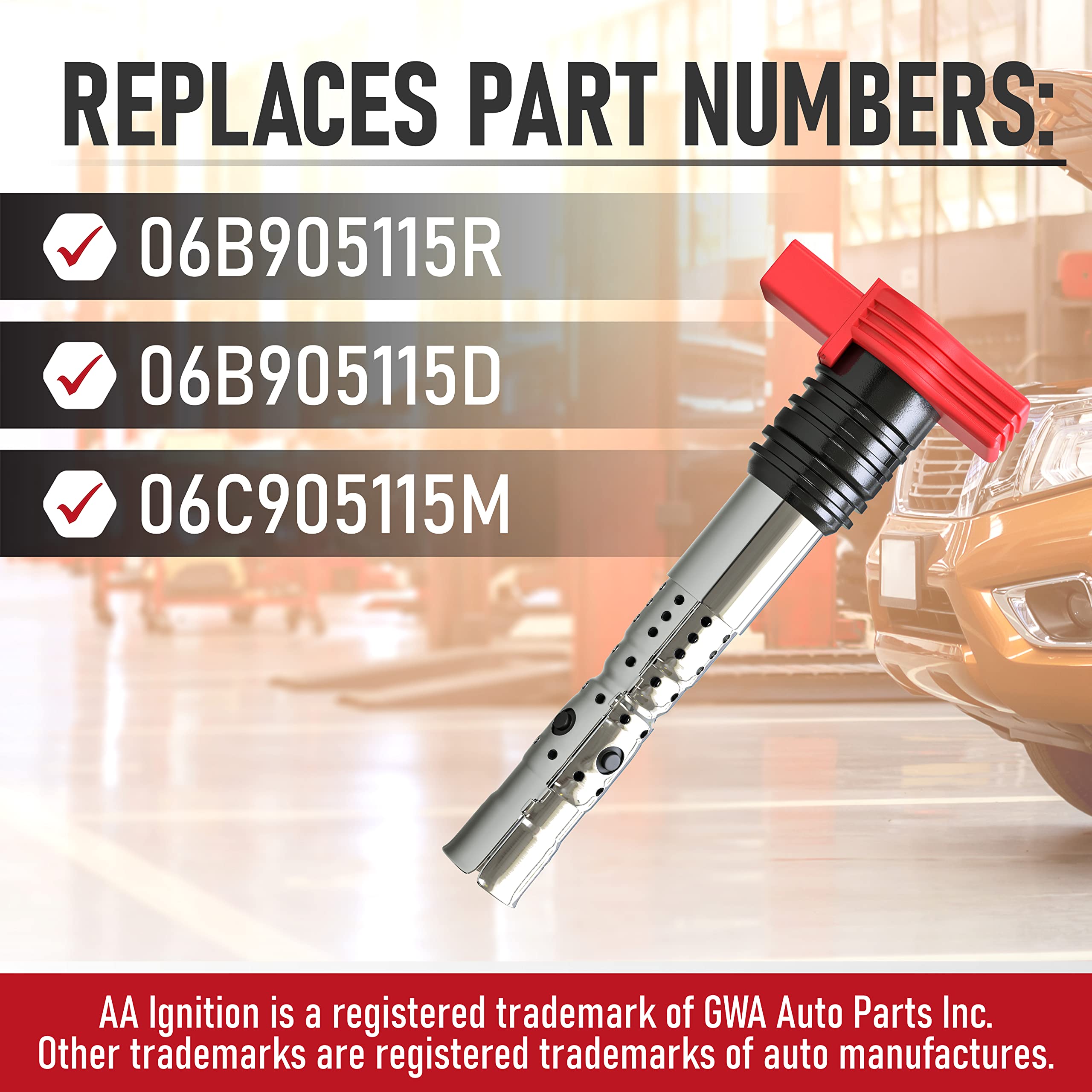 Ignition Coil Pack - Replaces 06C905115M, 06B905115D, 06B905115R - Compatible with Volkswagen and Audi Vehicles