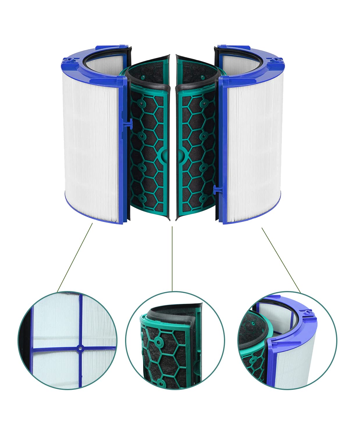 Replacement Filter for Dyson TP04 HP04 DP04 TP05 and DP05 Air Purifiers - KTSIM Premium True HEPA Filter with Activated Carbon Filters