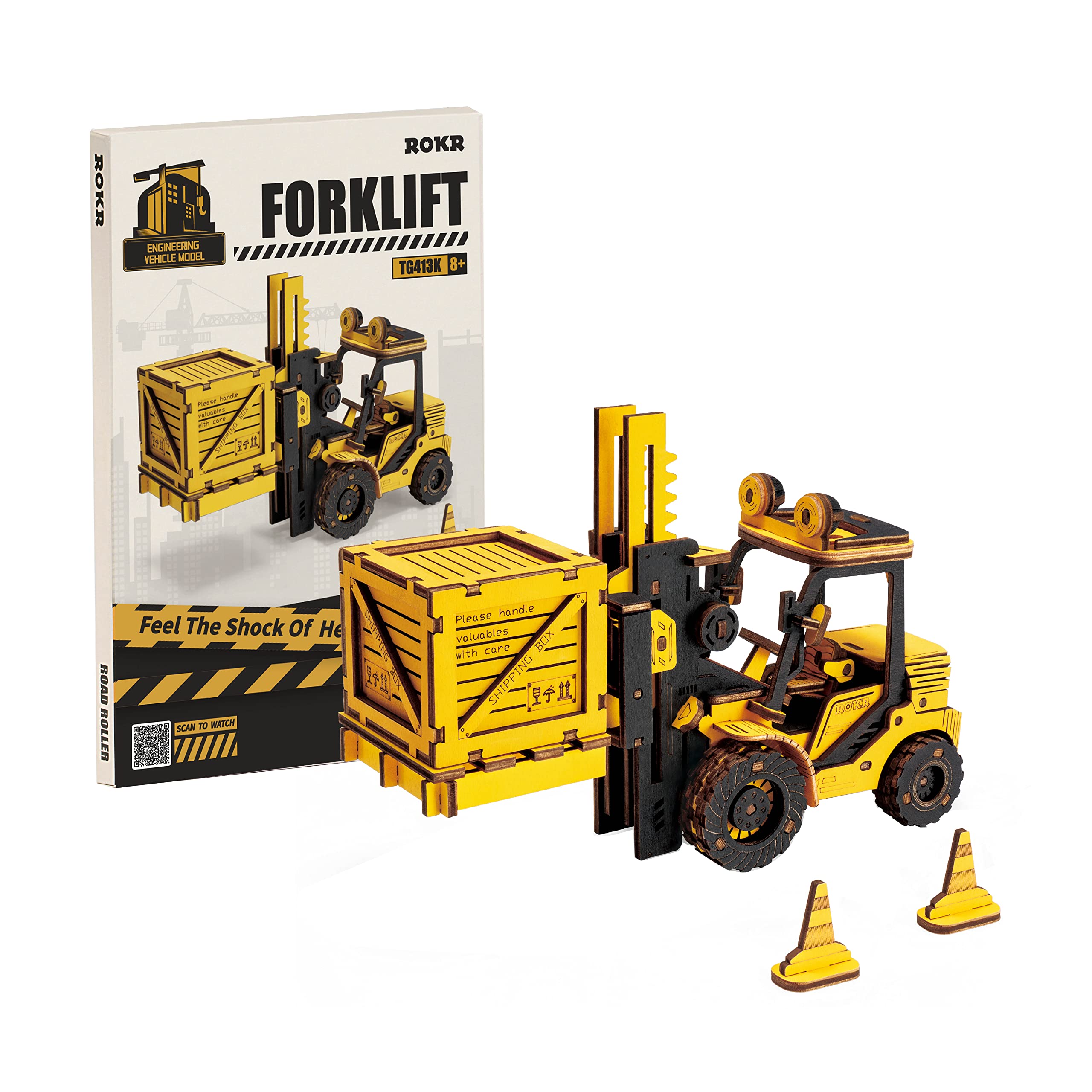 ROKR 3D Puzzles for Adults,Engineering Wooden Model Car Kits,STEM Projects for Kids Ages 8-12,Toys for Boys and Girls