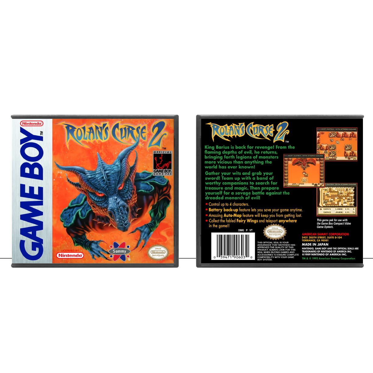 Rolan's Curse II | (GB) Game Boy - Game Case Only - No Game