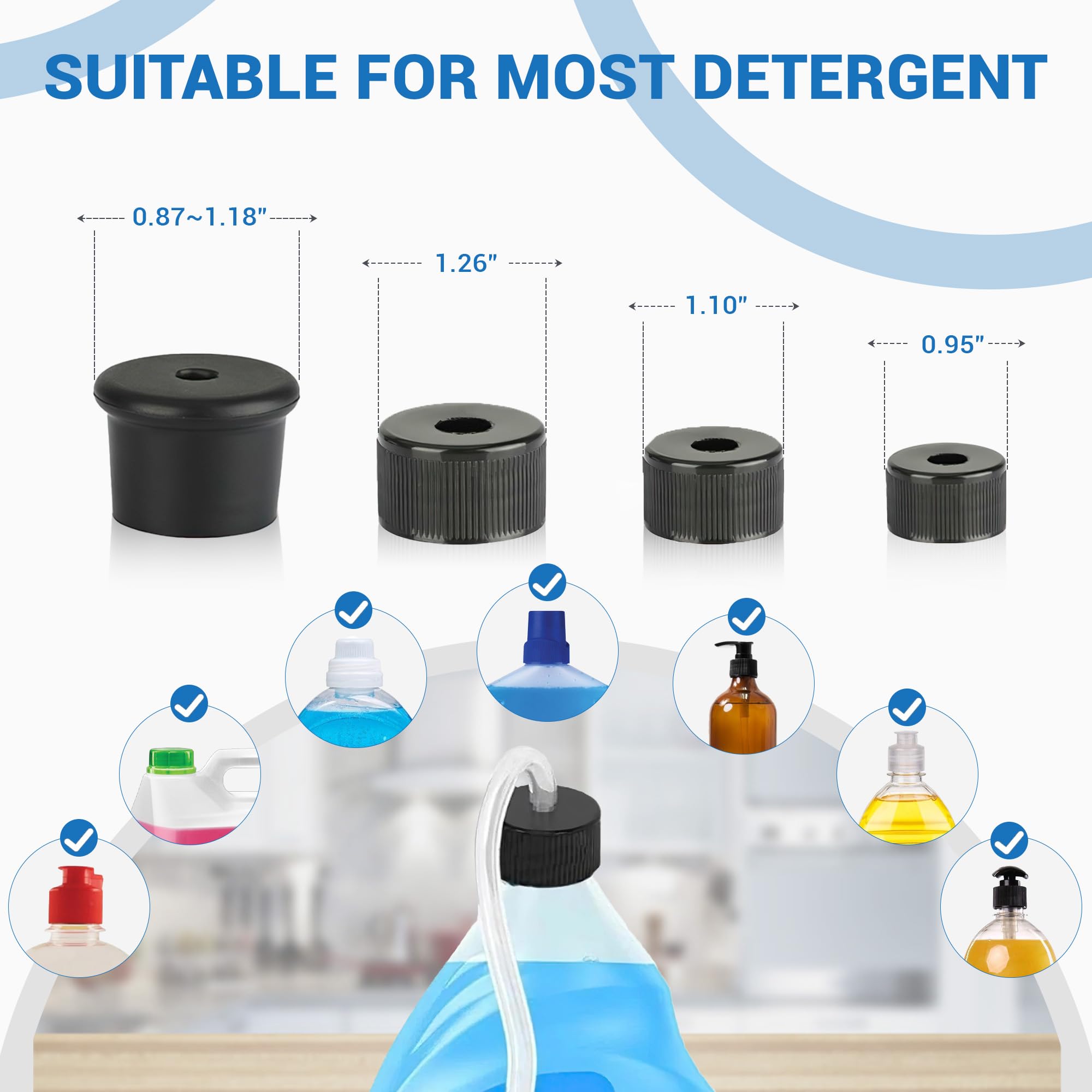 Sink Soap Dispenser Extension Tube Kit 47" with Check Valve, No Need to Fill The Little Bottle Again!
