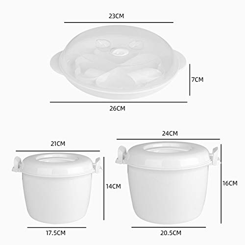 Perezy Microwave Rice Cooker Multifunction Small Lunch Container Microwave Cooker Cookware for Microwave Oven 17.5x21x14cm