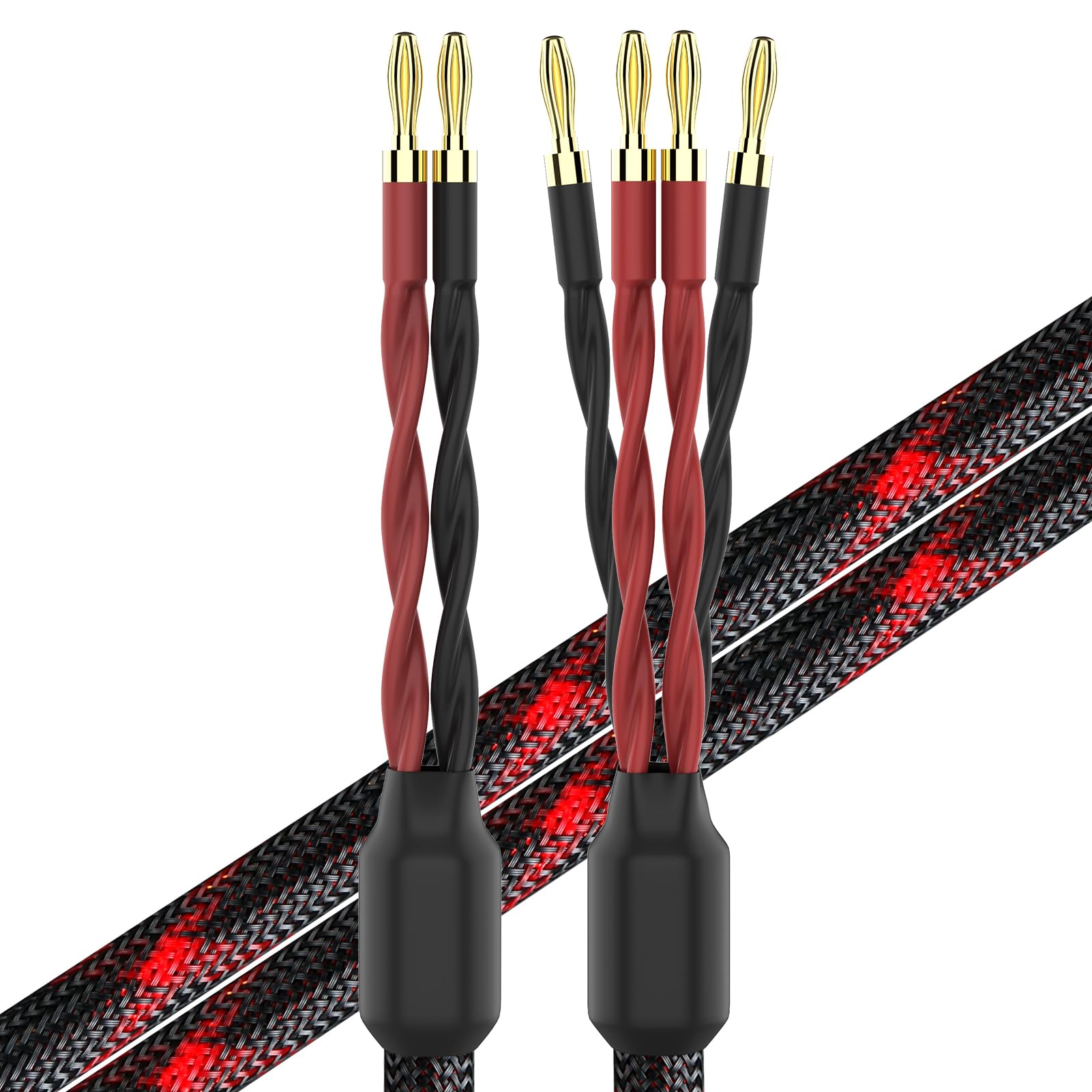 k4B-2B Bi-Wire Speaker Cable (2 banana plugs - 4 banana plugs), 1pair set (total 12banana plugs), k4B-2B (2.5M(8.2ft))