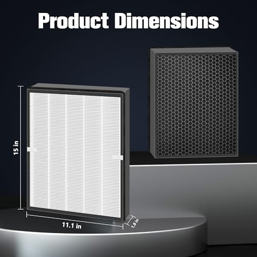 ROMON 2 Pack TT-AP003 Replacement Filter Compatible with TaoTronics TT-AP003 and VIVOSUN 5-in-1 Air Purifiers, H13 Grade True HEPA and Activated Carbon Filter