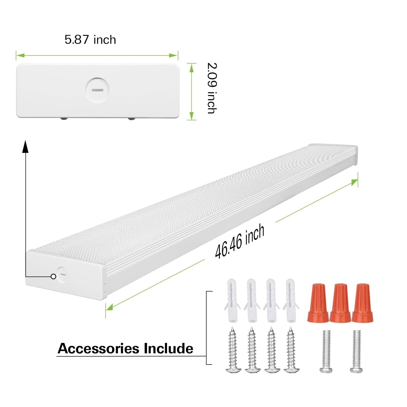 hykolity 4FT LED Wraparound Light with 3 Wattages/3 Lumens/3 CCT Selectable, 55W/65W/75W, 5500lm/6500lm/7500lm, 3000K/4000K/5000K 4 Foot LED Wrap Light Fixture, Flush Mount Office Ceiling Light, ETL