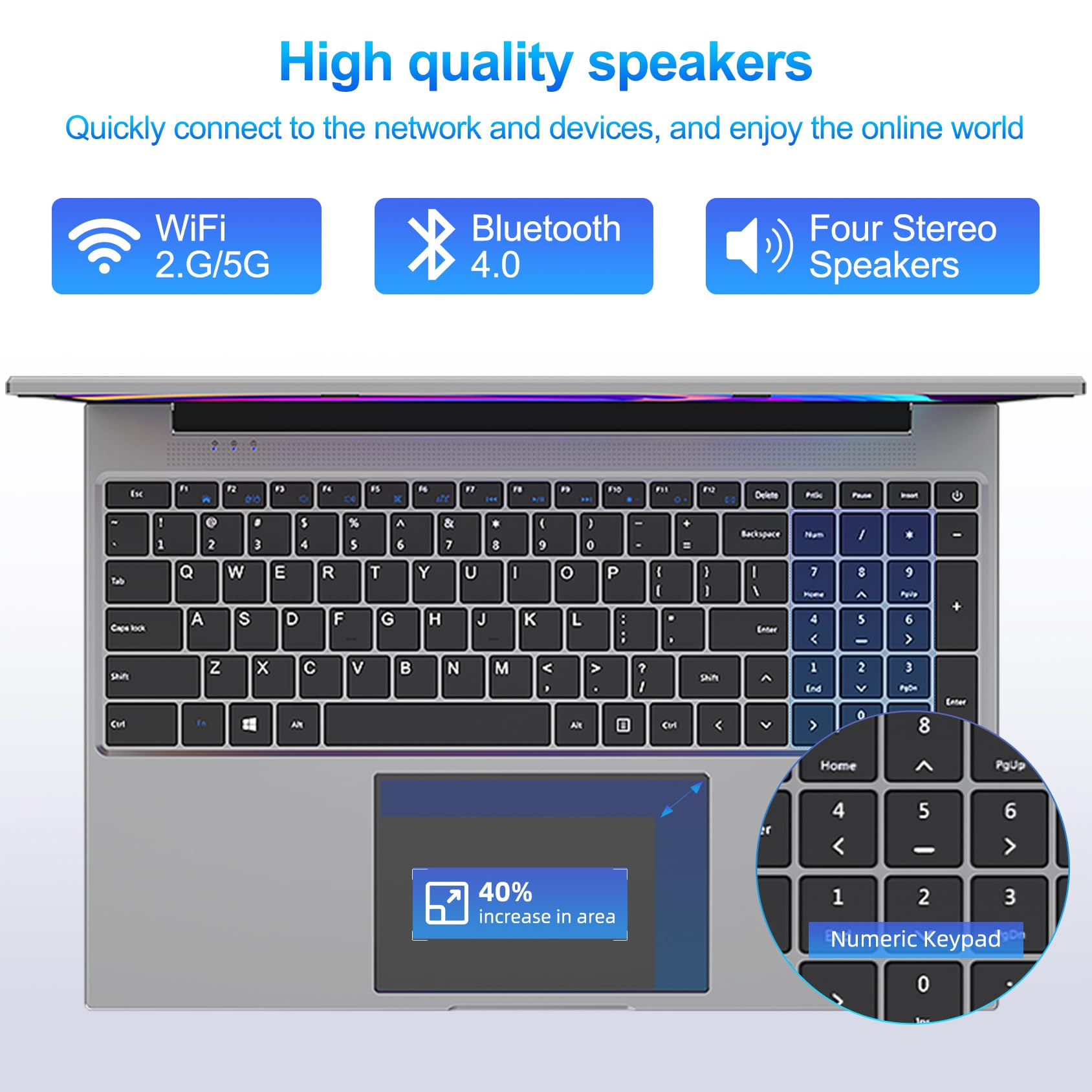jumper Laptop Computer 16", Laptops Quad Core N100 CPU(Up to 3.4G), FHD IPS 1920x1200 Display, 16GB DDR5 512GB SSD, Lap Top with 2.4G+5G WiFi, Cooling System, 4 Stereo Speaker, 38WH Battery.