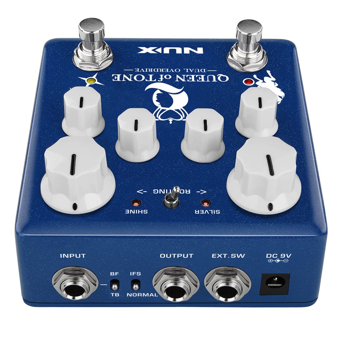 NUX NDO-6 Queen of Tone Dual Overdrive Pedal Stacked with Horseman and Morning Star