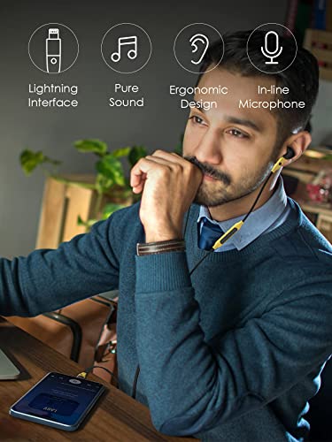 iPhone Headphones Wired with Lightning Connector, Wired Earbuds for iPhone,Apple MFi Certified Earphones with Microphone & Volume Control,Compatible for iPhone 14/13/12/11/Pro Max/XR/XS/X/8/7/SE