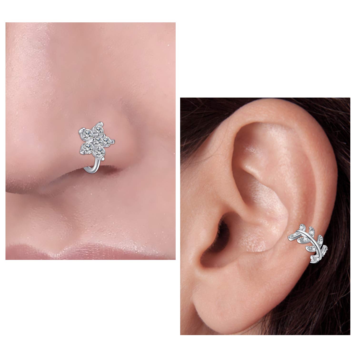 JFORYOU 18G Helix Hoop Earrings 316L Surgical Steel Hoop Ring for Nose Ear Cartilage Tragus Daith Piercing Tiny Hoops 8mm Nose Ring