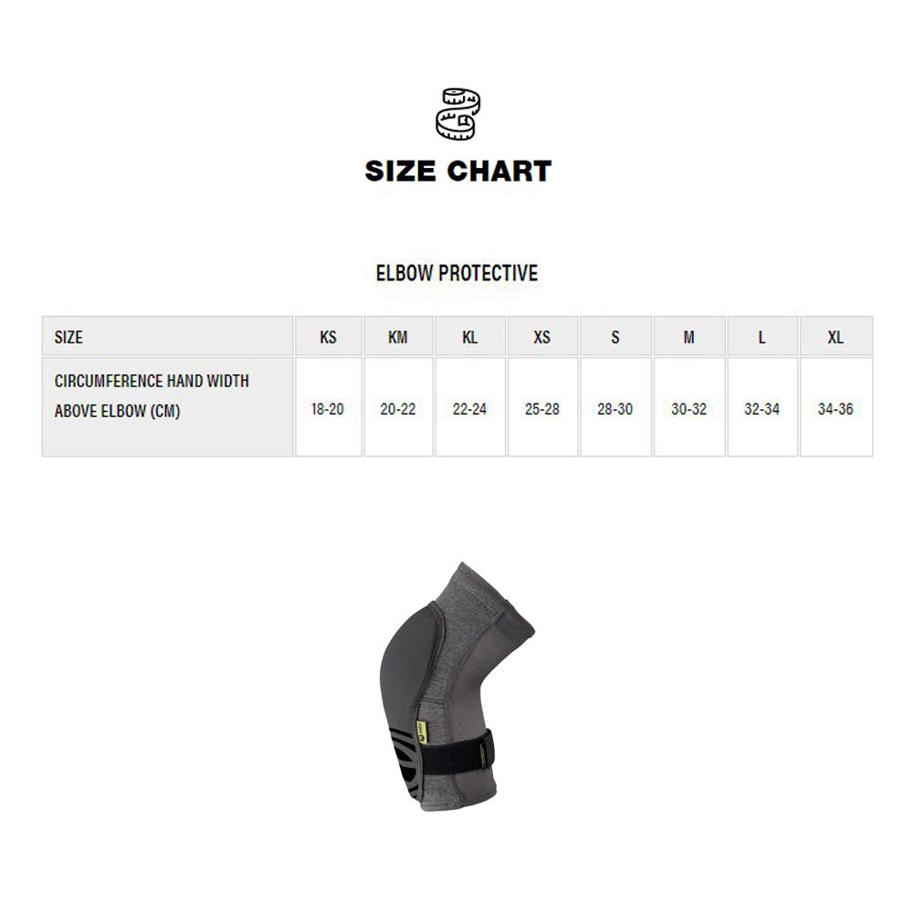 IXS Carve Evo+ Breathable Moisture-Wicking Padded Protective Elbow Guard, Elbow Protector, Elbow Sleeve, Elbow Pads Women & Men, Mountain Bike Pads, (Grey, S)