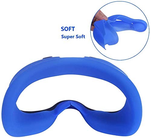 MASiKEN 3Pcs Silicone Face Eye Cover for Oculus Quest, Premium Face Cushion & Face Mask Pads Sweat Guard Washable (Purple+Blue+Yellow)