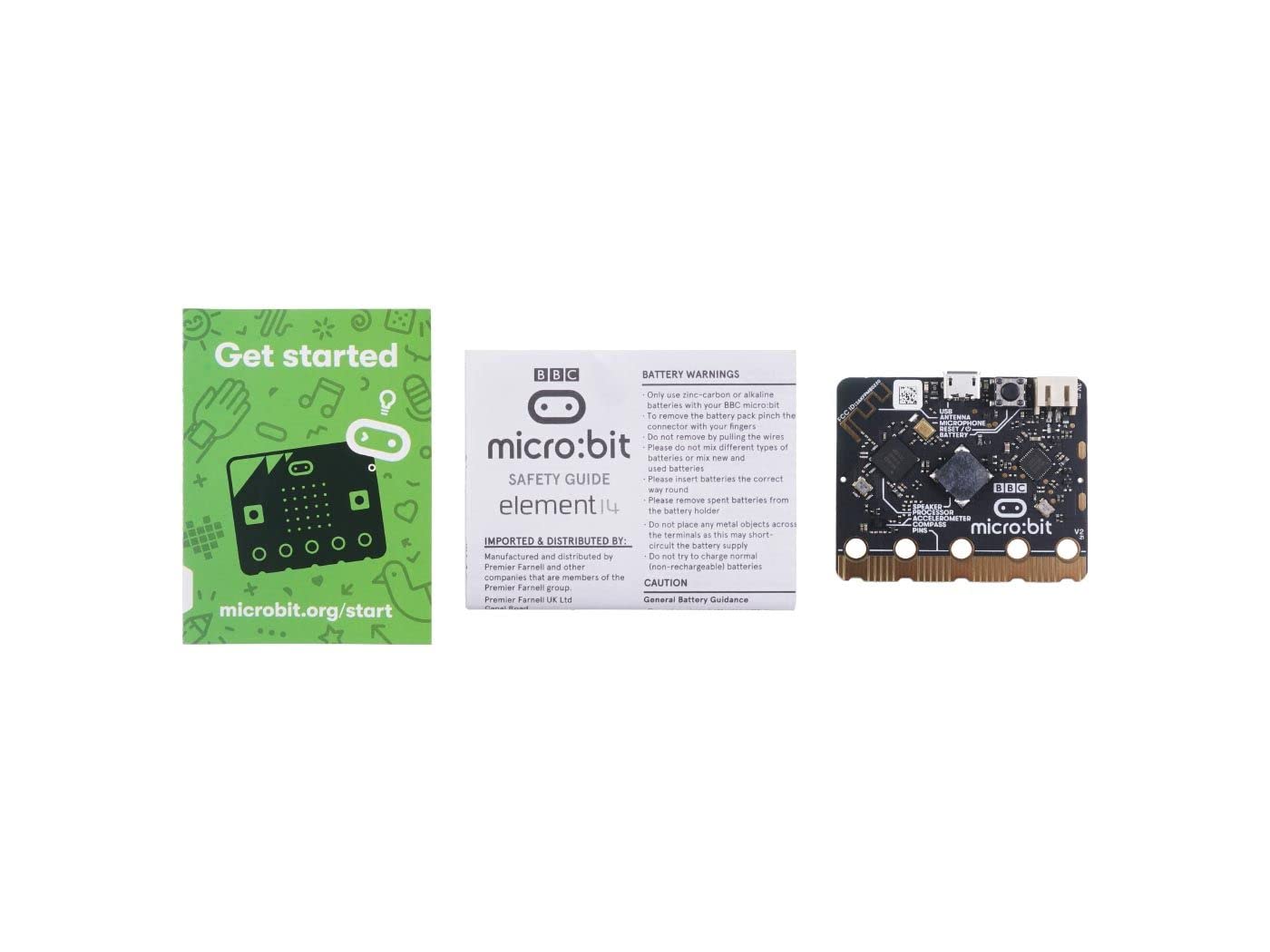 Seeed Studio BBC Micro:Bit V2.2 Development Board - Card Size MCU with Onboard Speaker, Accelerometer, MEMS Microphone, 2.4GHz Radio/BLE 5.0 for DIY Digital Games, Interactive Projects, and Robotics.