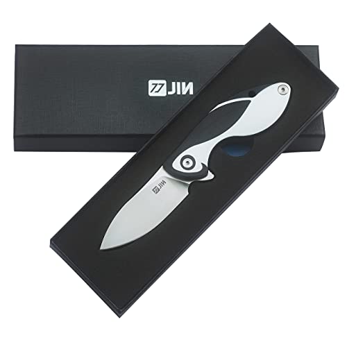 Slip Joint Pocket Knife, G10 Handle Flipper Knife Double Detents Ball Bearing Non-Locking Folding Knife 440C Satin Polishing Blade