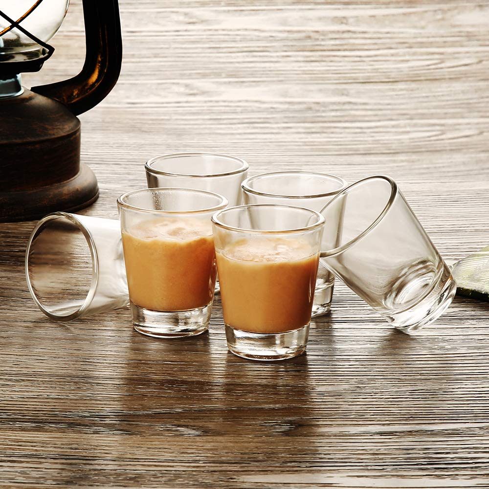 NCnnwovf 1.5 oz Shot Glass Sets with Heavy Base Clear Shot Glasses (2)