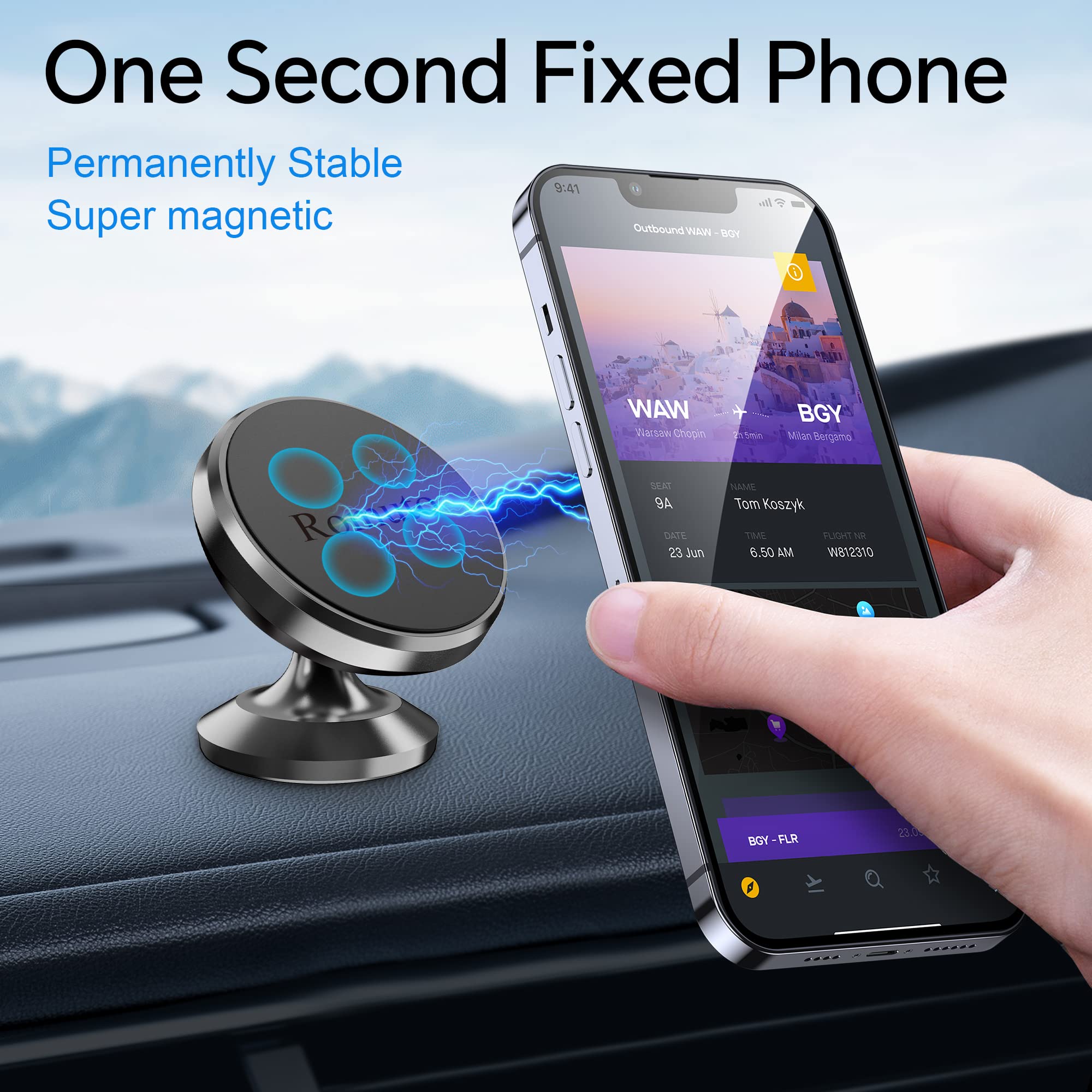 Romuto Car Phone Holder Mount Phone Mount for Car,Phone Holders for Your Car, Universal Hands Free Automobile Cell Phone Holder for All iPhone Android Phone