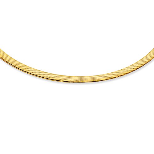 JewelStop 14k Gold 6 mm Reversible Omega Necklace - 20 Inches, 24.3gr.